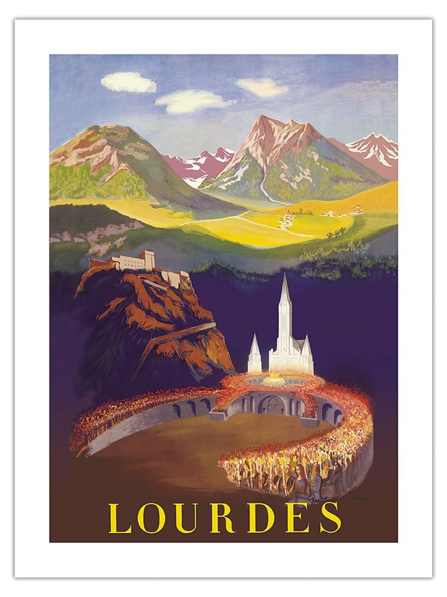 Lourdes France - Torchlight Marian Procession - Basilica Our Lady of ...