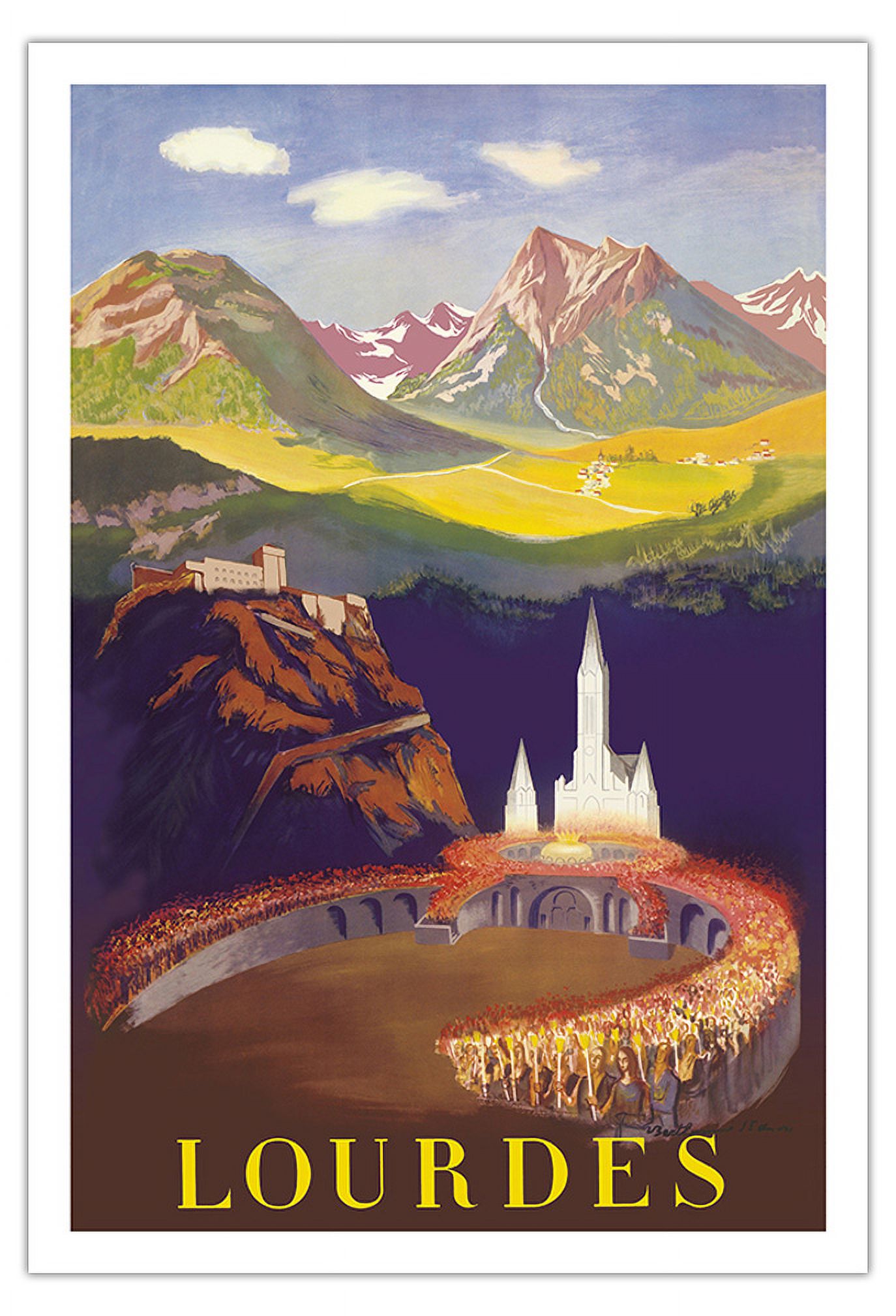 Lourdes France - Torchlight Marian Procession - Basilica Our Lady of ...