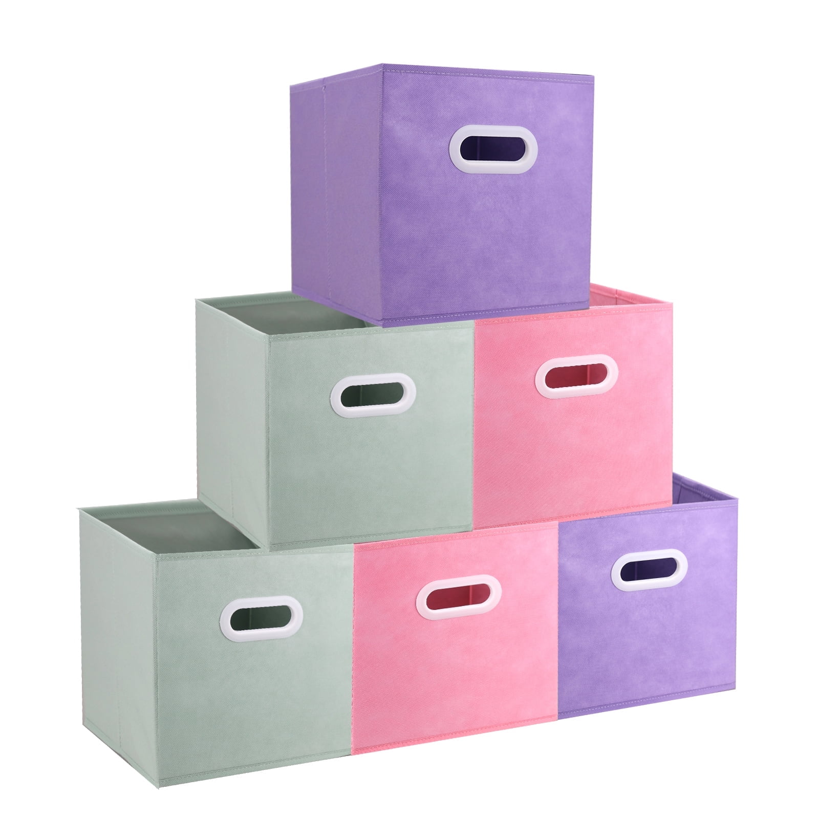 Lourome Storage Cubes, 11-inch Cube Storage Bin, 6 Sets Foldable Fabric ...