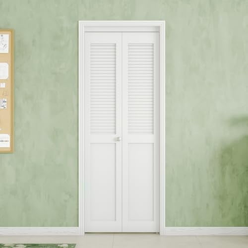 Louver Closet Door, Half-Panel Bi-Fold Doors for 30in×80in Opening ...