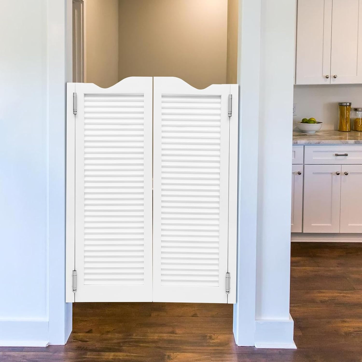 Louvered Cafe Swinging Door, Saloon Doors Swinging Solid Wood Partition ...