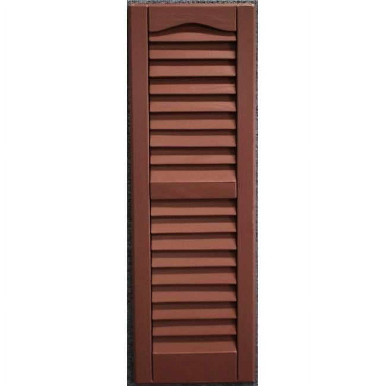 Louvered Exterior Decorative Shutters, Brick Red - 12 x 71 in ...
