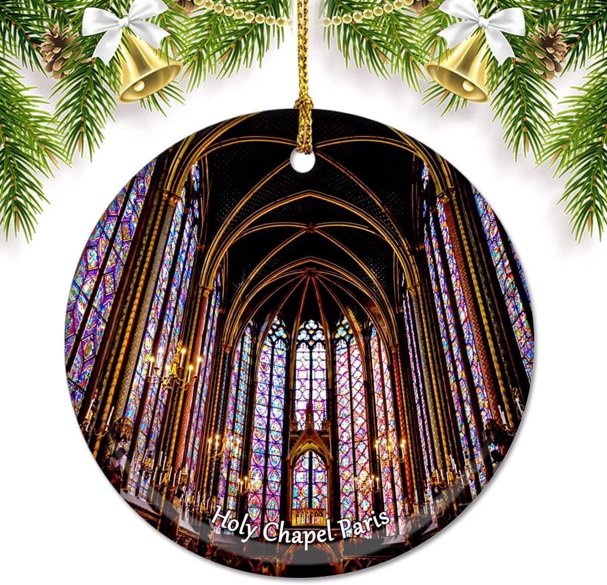 Louvre Museum Paris Christmas Ornaments for Tree Ceramic Pendant Double ...