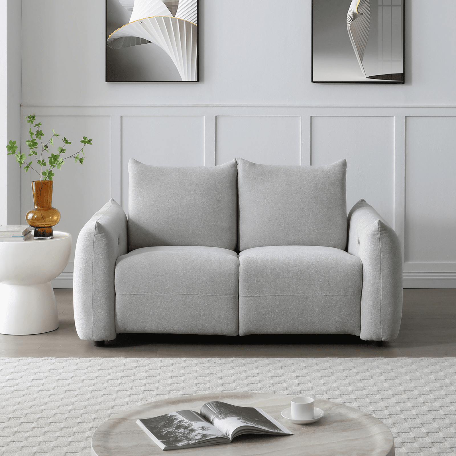 Lovableguy Linen Power Lift Loveseat Couch,Comfortable Loveseat ...