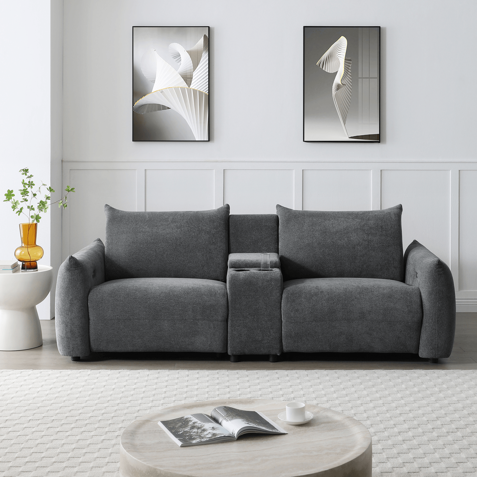 Lovableguy Linen Power Lift Loveseat Couch,Comfortable Loveseat ...