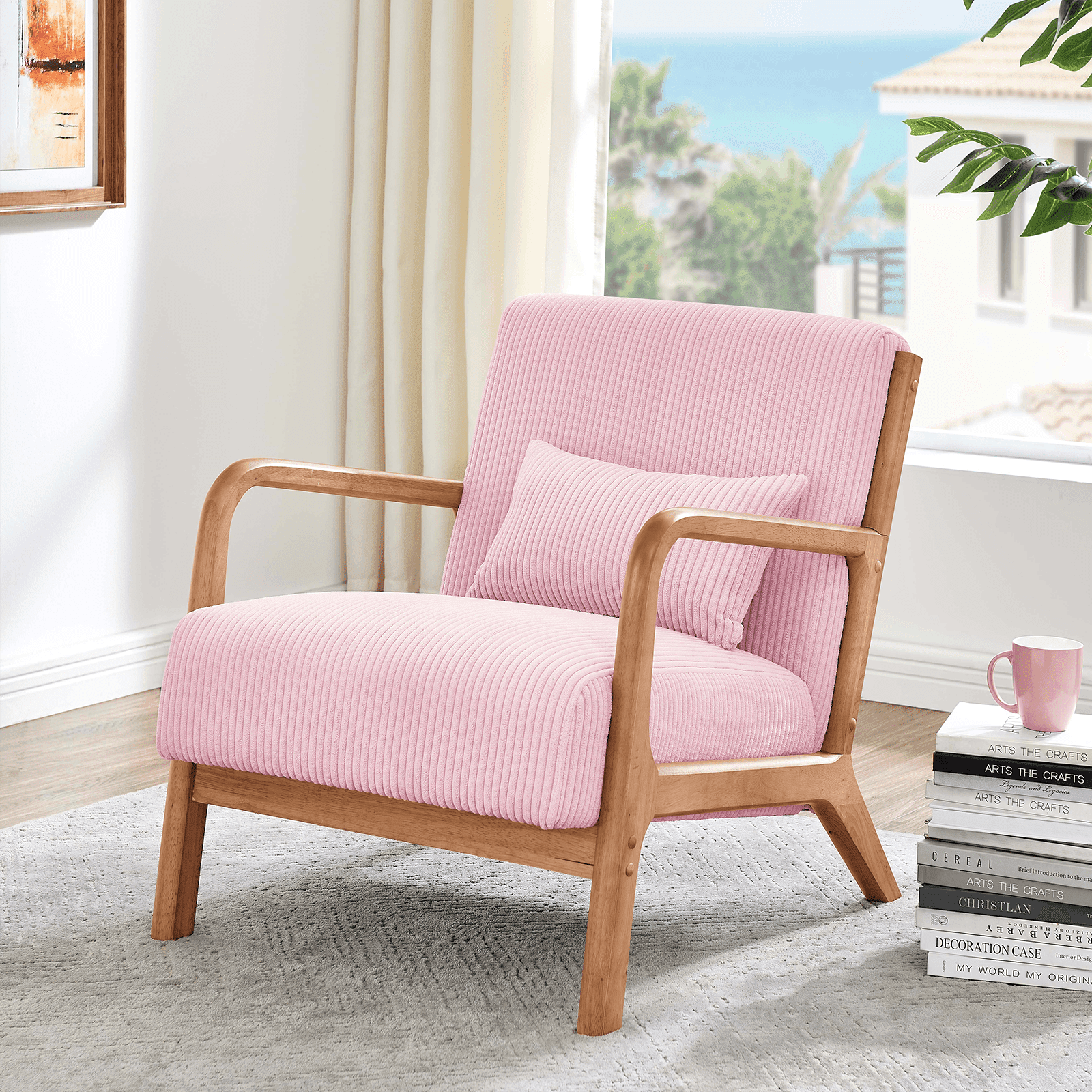 Lovableguy Modern Accent Chair,Wide Comfy Reading Chair for Adults with ...