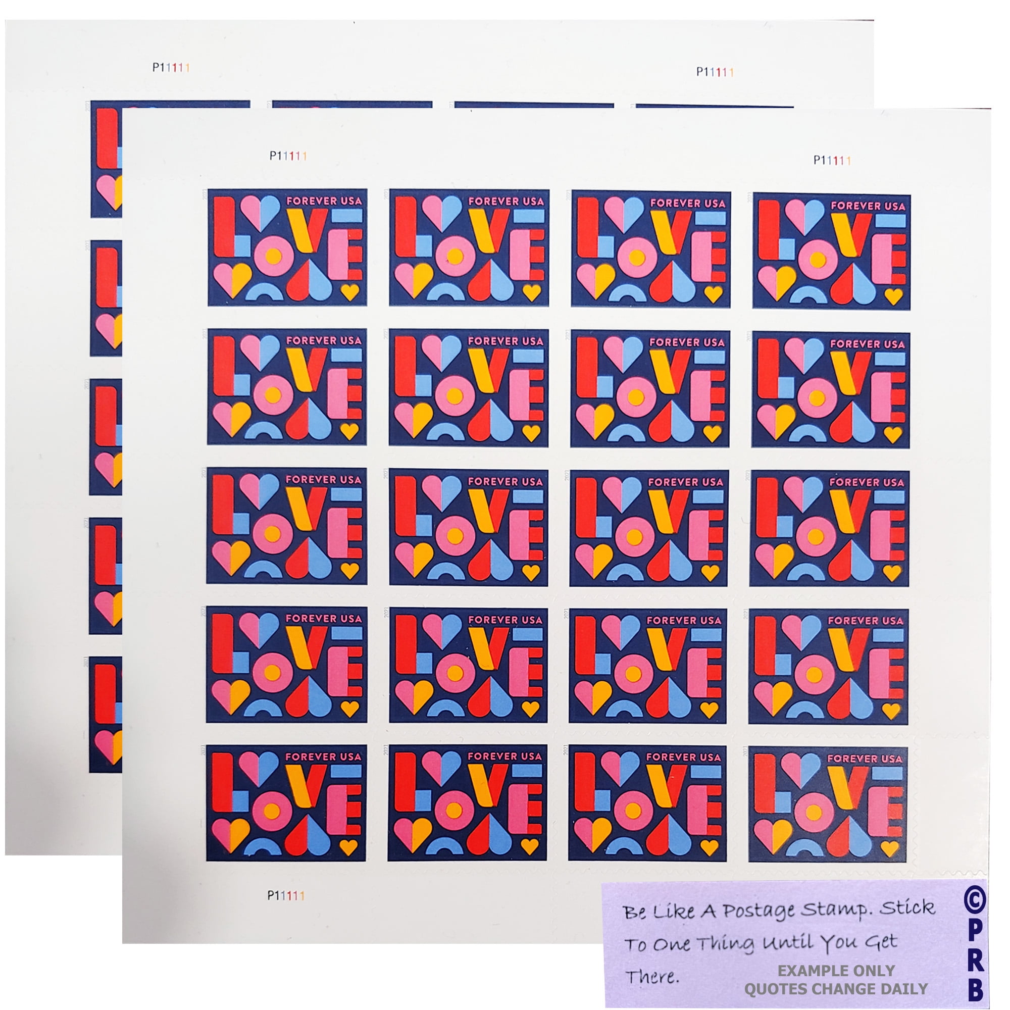 USPS Love 2021 Forever Postage Stamps for Mailing & Delivery, 2 Sheets ...