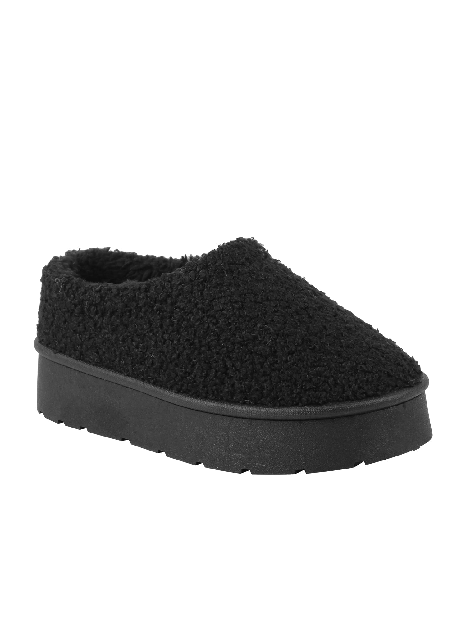 Love 83 Kids Teddy Sherpa Scuff Platform Slippers - Ultra Soft Boucle ...