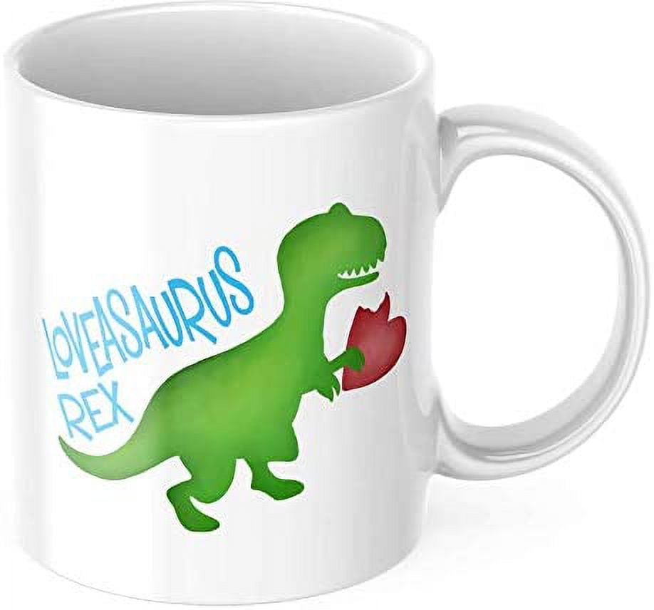 Love A Saurus Rex Mug Valentines Day Gift for Her Tyrannosaurus Heart ...