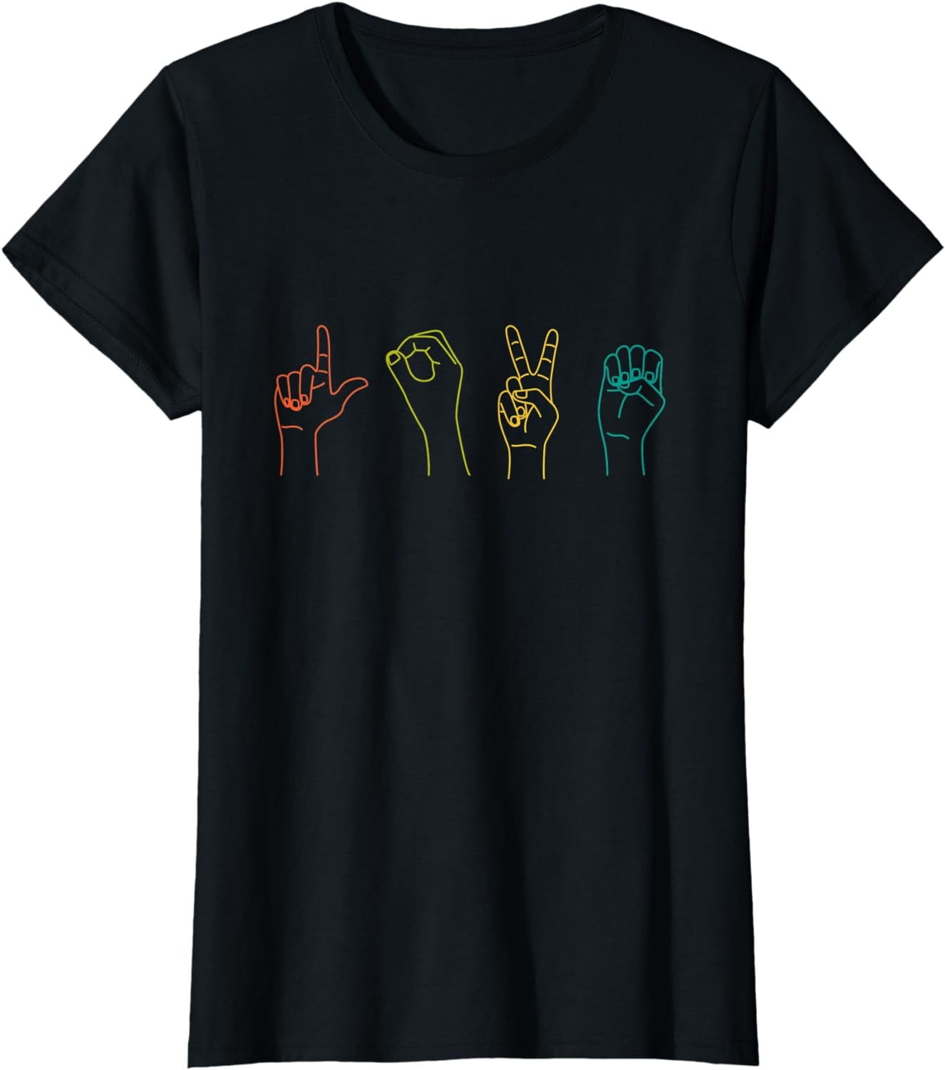 Love ASL Sign language Alphabet Valentines Day Gift idea T-Shirt ...
