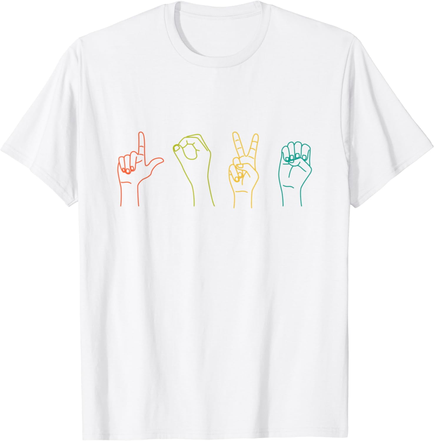 Love ASL Sign language Alphabet Valentines Day Gift idea T-Shirt ...