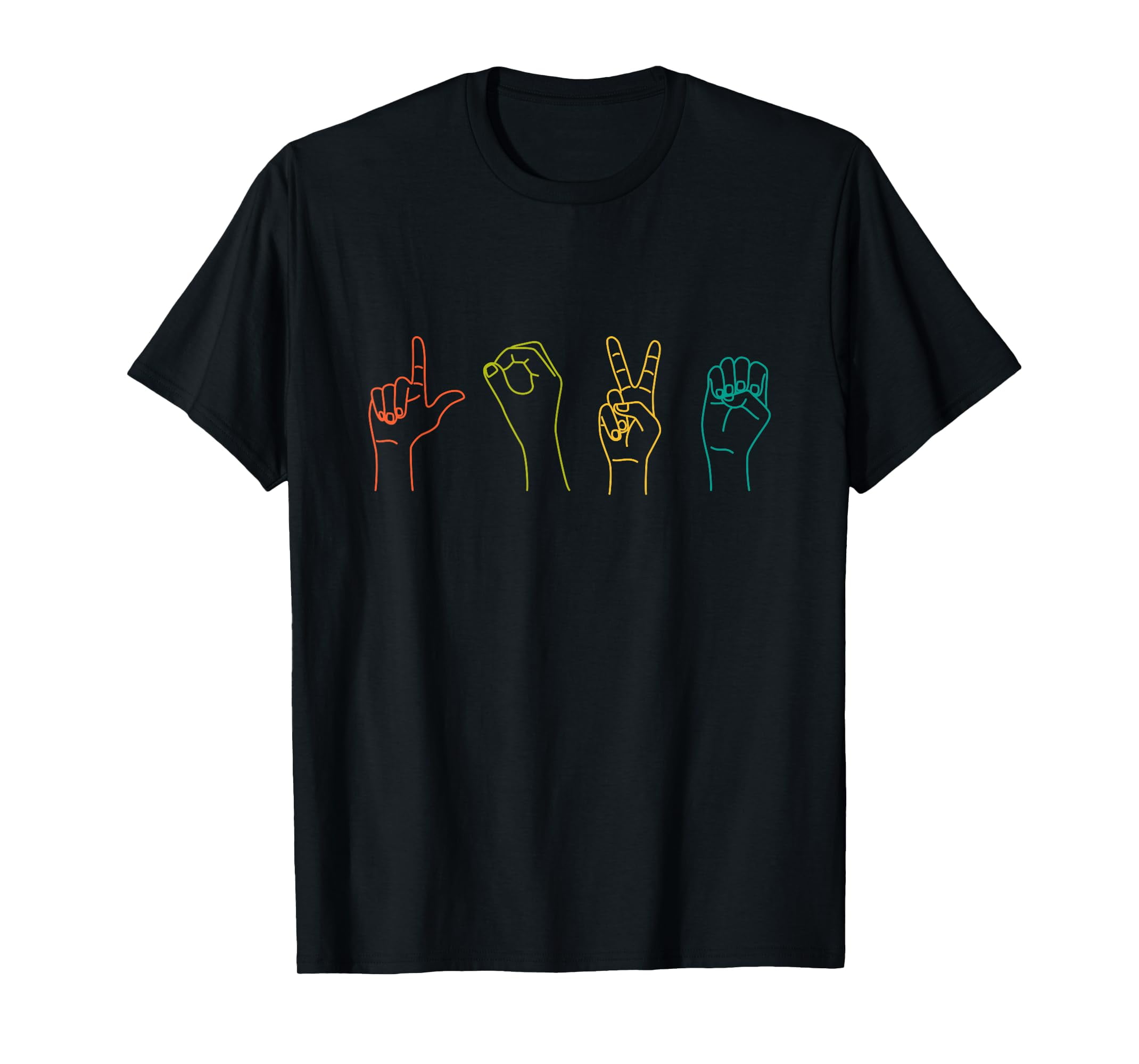 Love ASL Sign language Alphabet Valentines Day Gift idea T-Shirt ...