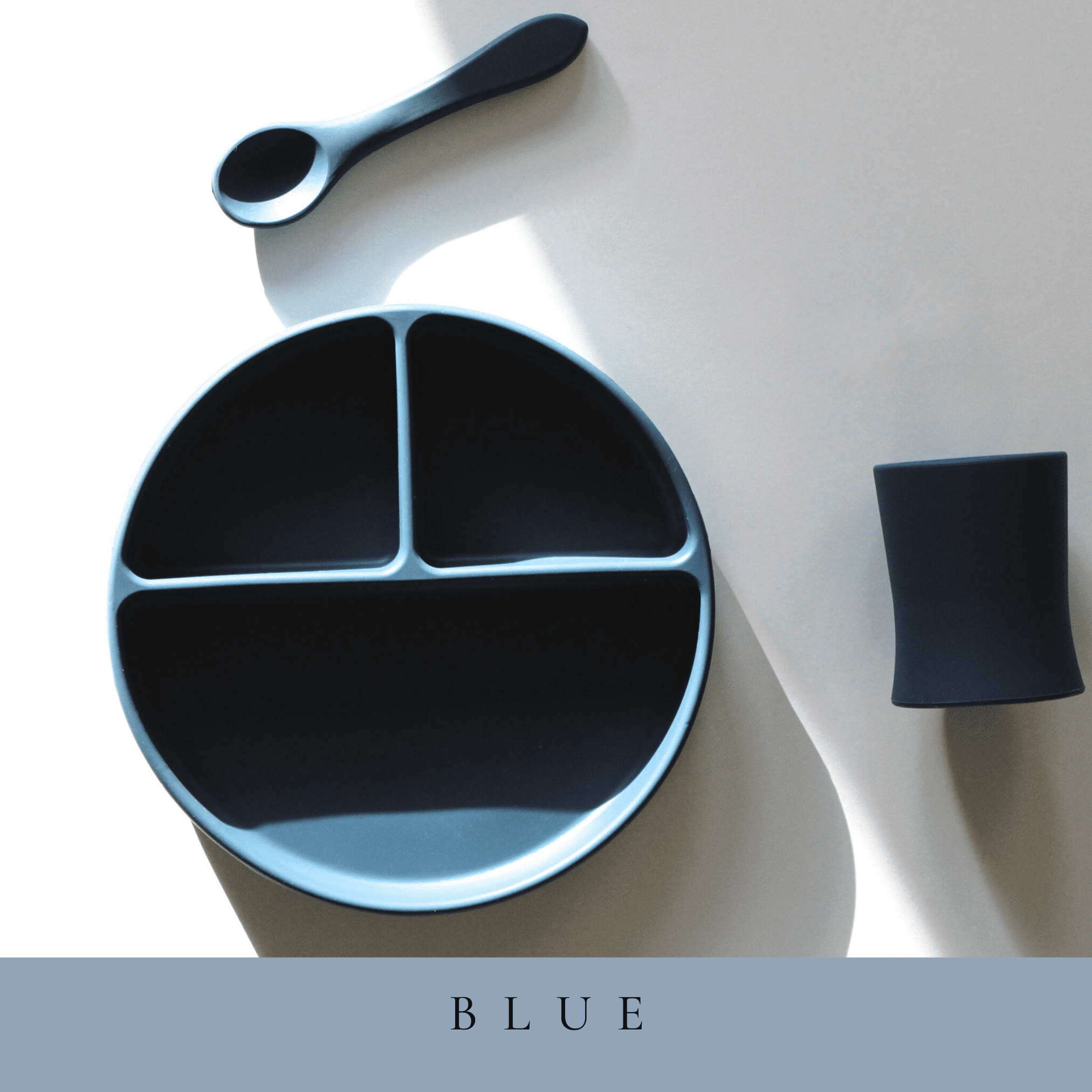 Love & Adore Suction Round Silicone Plate with Matching Cup (Blue ...