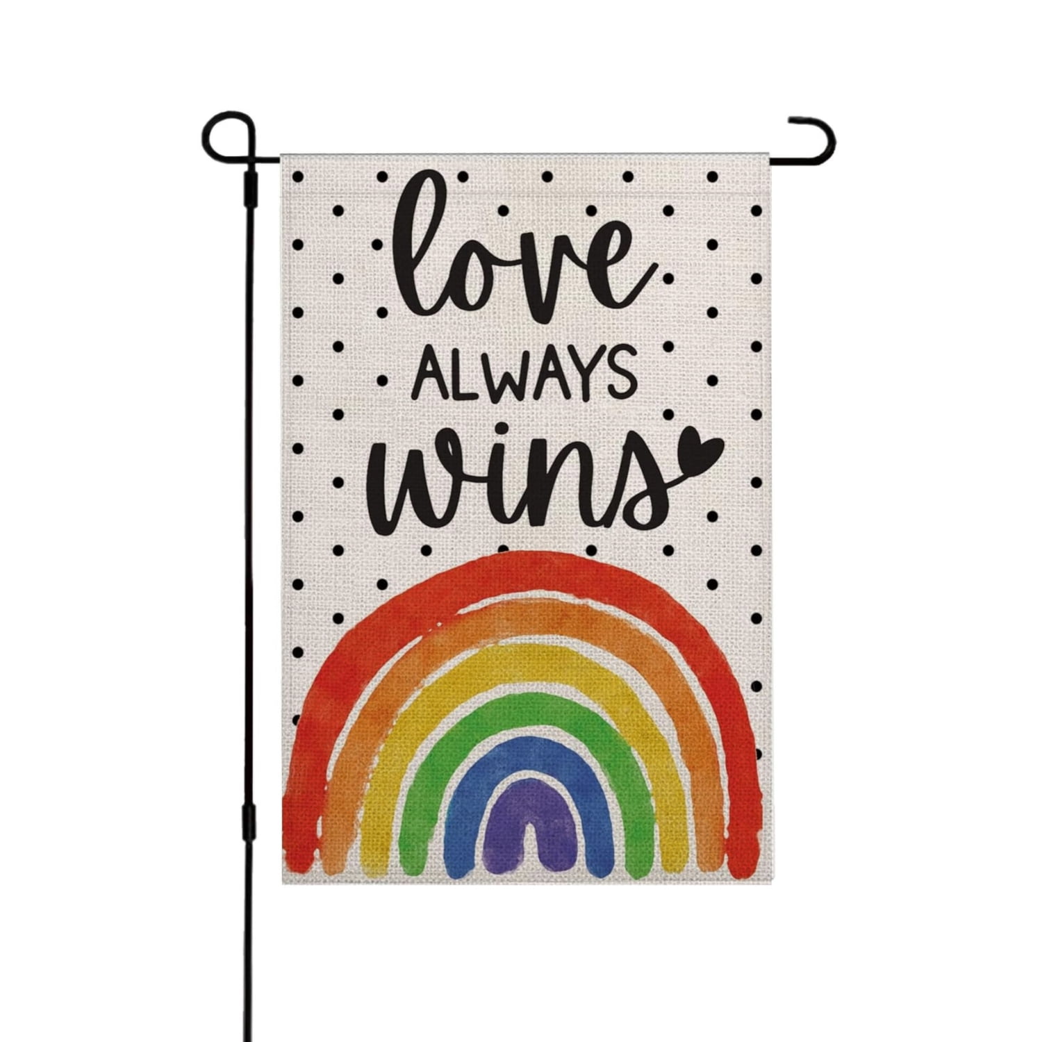 Love Always Wins Garden Flag 12x18 Inch Double Sided,Rainbow Pride Gay ...