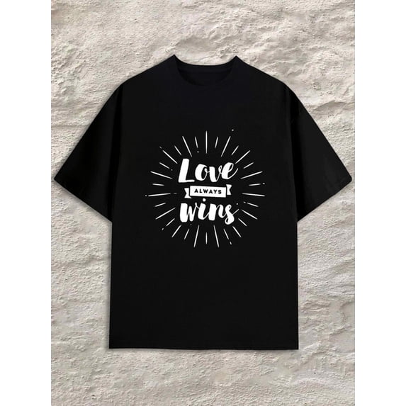 Love Always Wins Tee men's black spring and summer clothing Unique ...