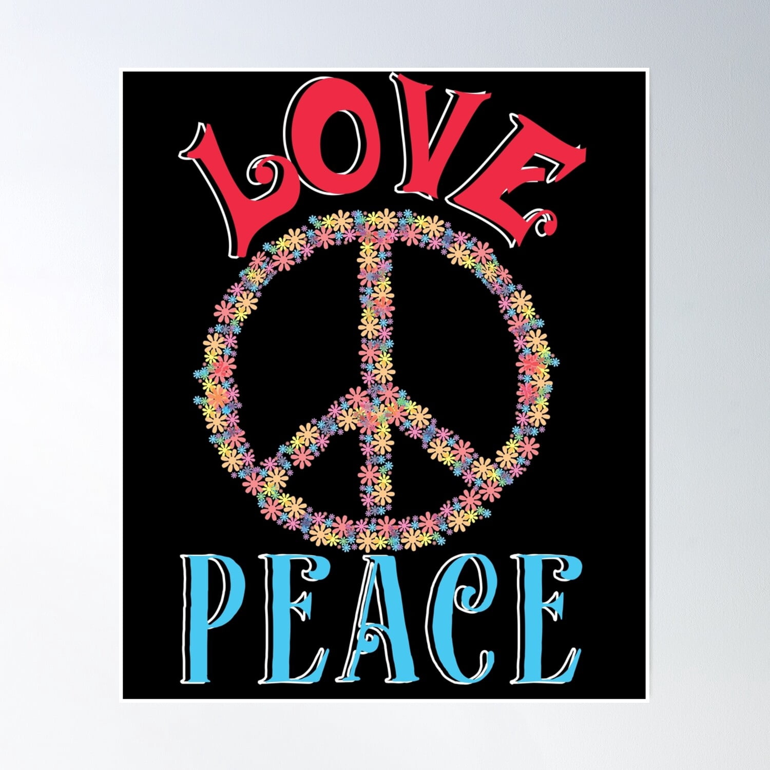 Love And Peace Poster Wall Art, Modern Wall Decor, 24x36 UNFRAMED ...