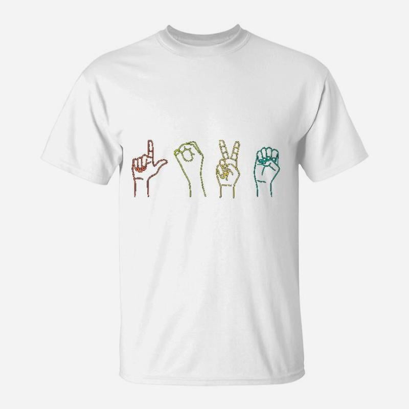Love Asl Sign Language Alphabet Valentines Day Gift Idea TShirt ...