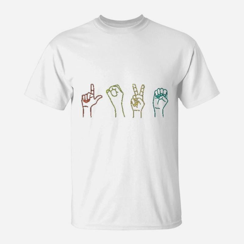 Love Asl Sign Language Alphabet Valentines Day Idea TShirt - Walmart.com