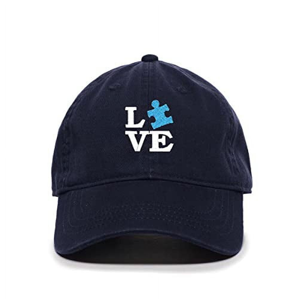 Love Autism Puzzle Baseball Cap Embroidered Cotton Adjustable Dad Hat ...