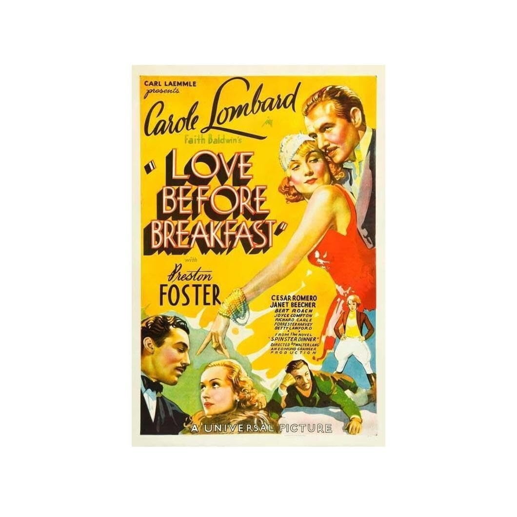 Love Before Breakfast Carole Lombar Preston Movie Film Poster - Walmart.com