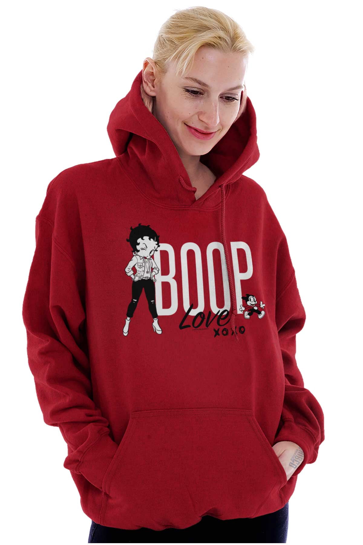 Love Betty Boop Hugs and Kisses Hoodie Sweatshirt Women Brisco Brands S ...