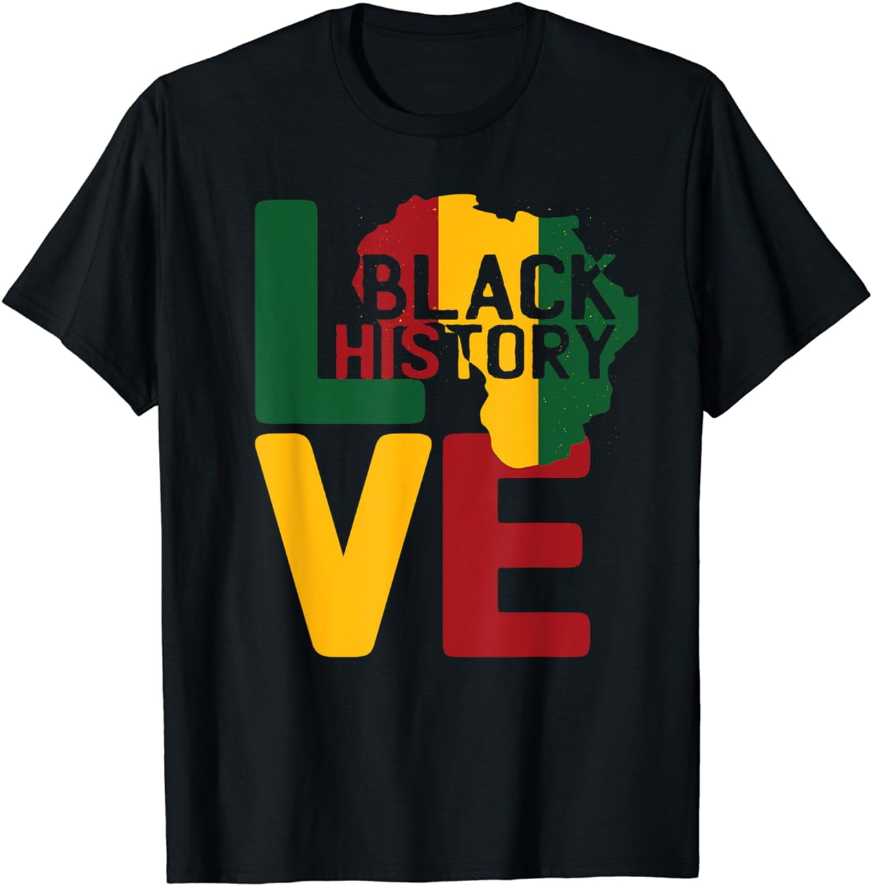 Love Black History Month African Love Sign Pan African Flag T-Shirt ...