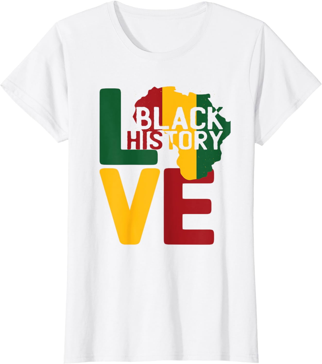 Love Black History Month African Love Sign Pan African Flag T-Shirt ...