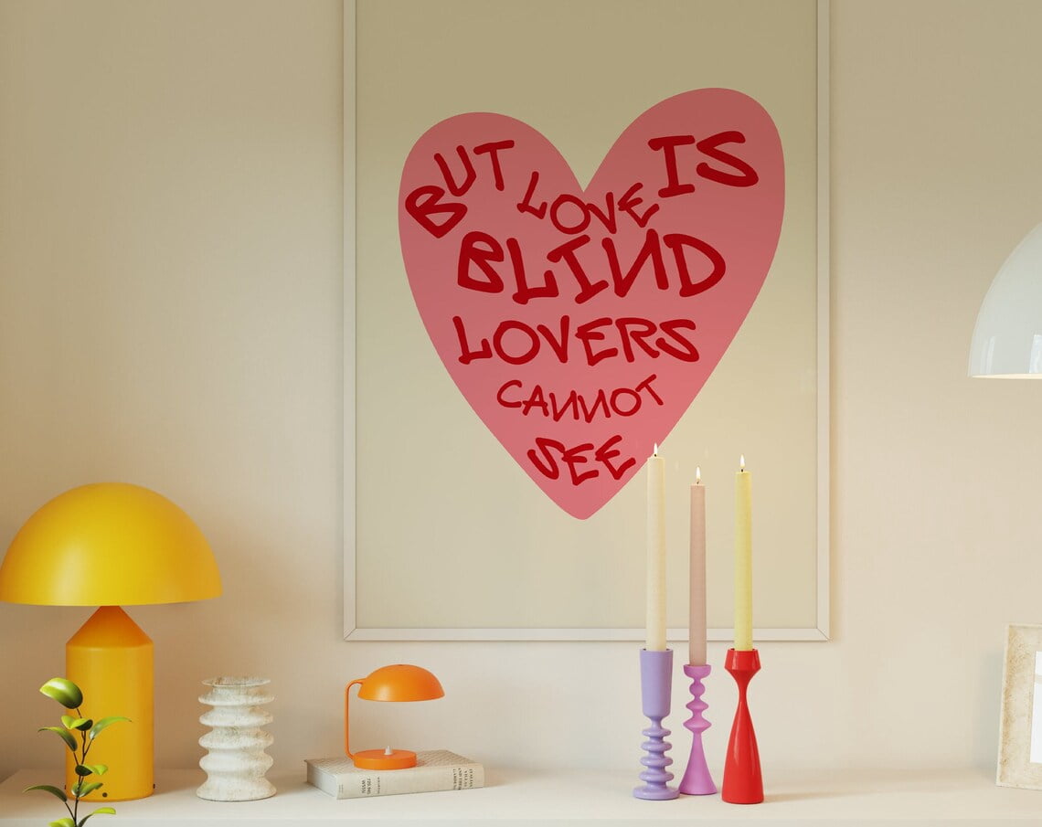Love Is Blind ~ Shakespeare Quotes Poster ~ Preppy Trendy Prints ...