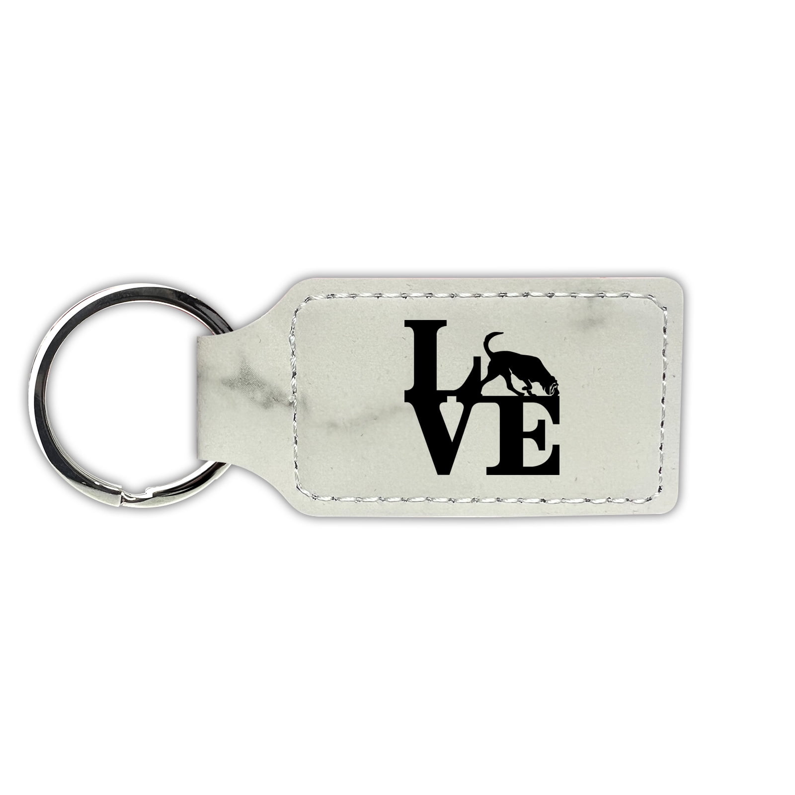Love Bloodhound Keychain Leatherette Rectangle - Laser Engraved - Many ...