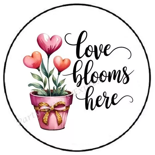 Love Blooms Here Valentines Day Sticker Party Favors Sticker Envelope ...