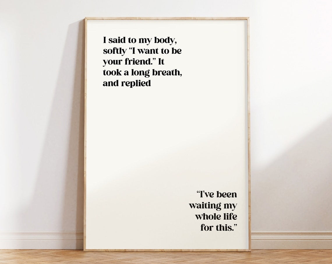 Love Your Body Wall Art, Body Positivity Poster, Positive Self Art ...