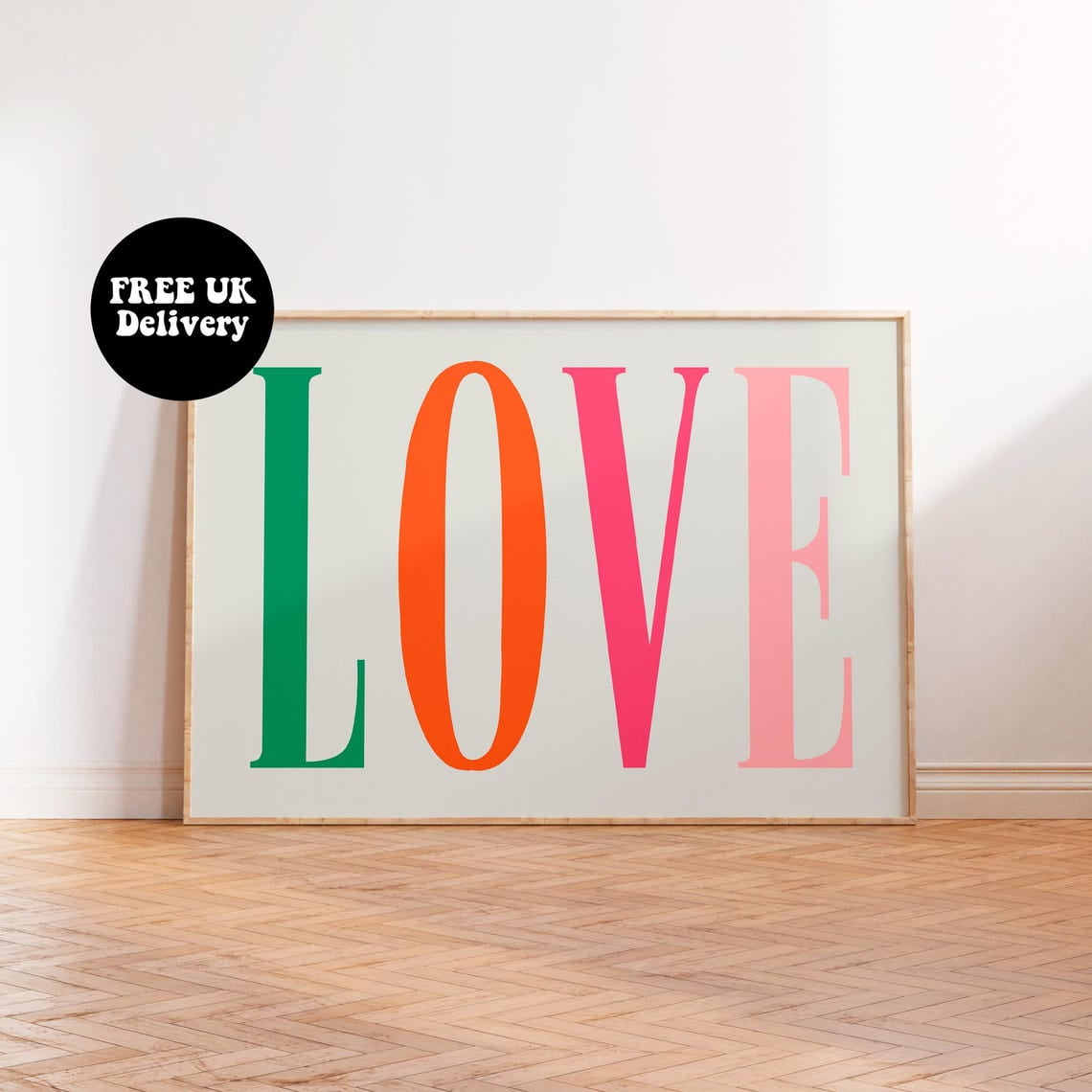 Love Bright Typography Wall Poster Landscape, Quote Text Art Poster, A5 ...