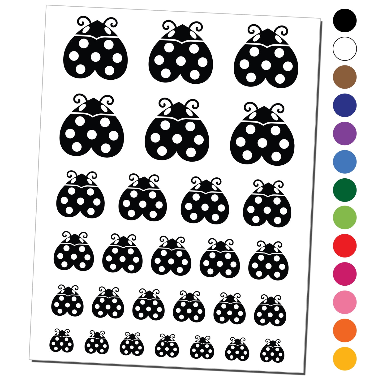 Love Bug Heart Shaped Ladybug Water Resistant Temporary Tattoo Set Fake ...