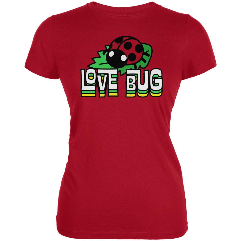 Love Bug Ladybug Retro 70s Juniors Soft T Shirt Red LG - Walmart.com