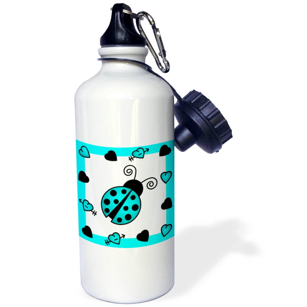 Love Bugs Blue Ladybug with Hearts 21 oz Sports Water Bottle wb-12109-1 ...