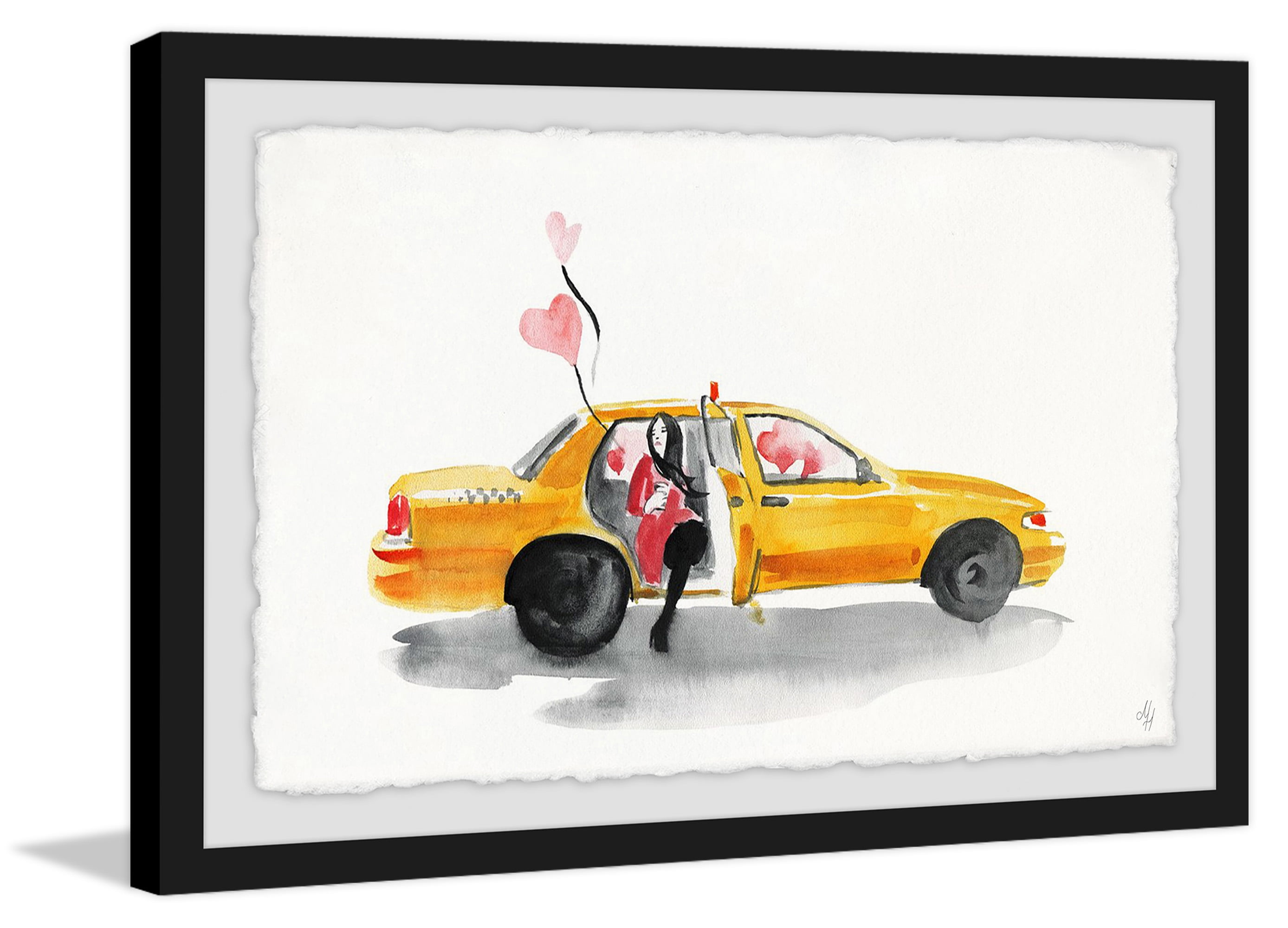 Love Cab Framed Painting Print - Walmart.com