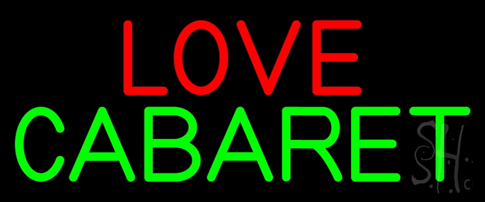 Love Cabaret LED Neon Sign 6" Tall x 15" Wide - inches Black Square Cut ...