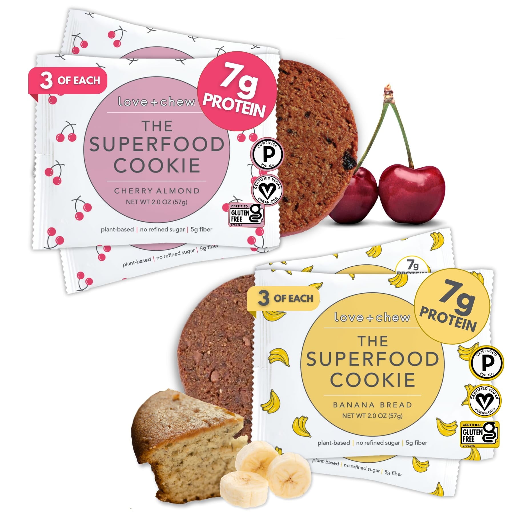 Love + Chew Tasty, IFF17 Gluten Free Cookies - Variety Pack 6 Count ...