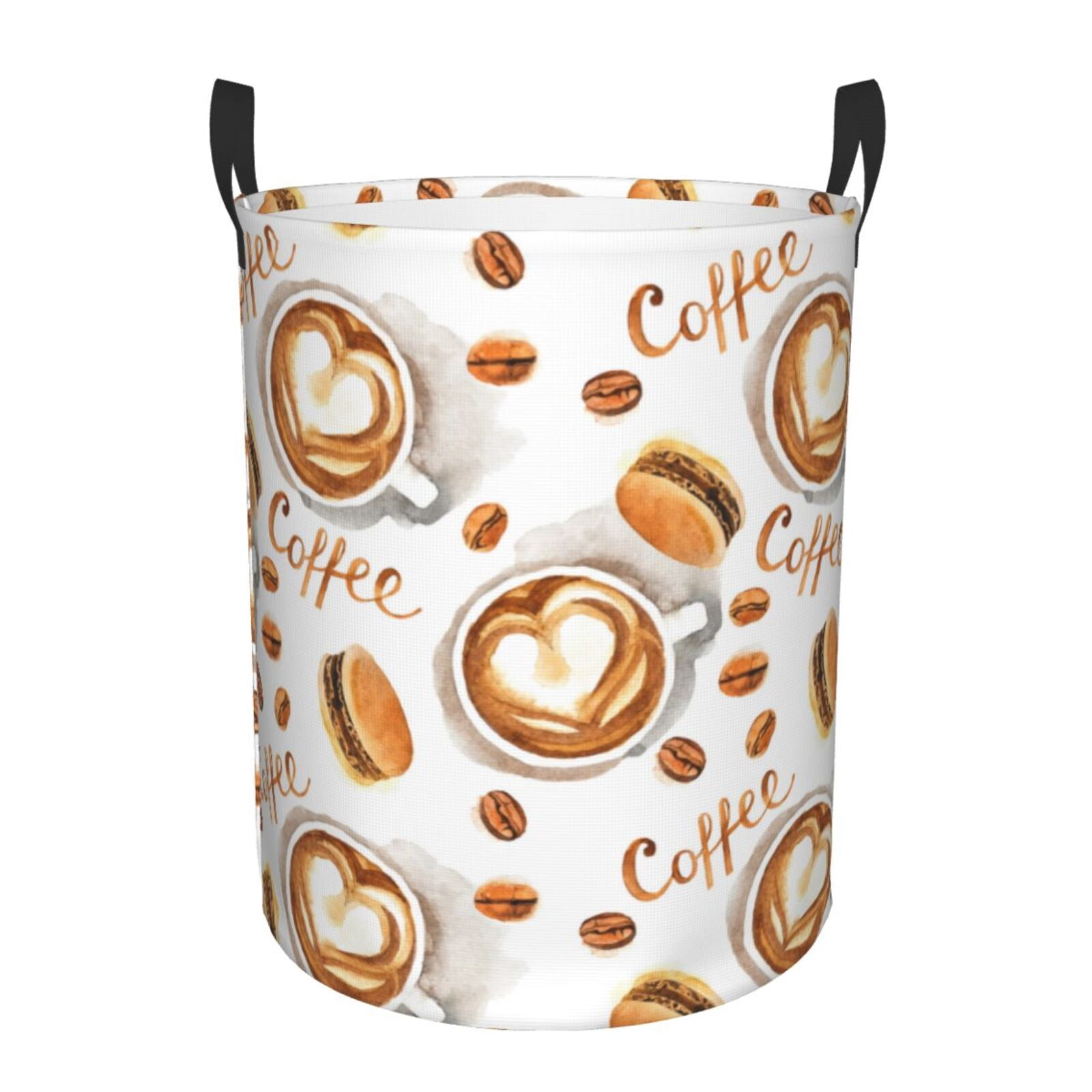 Love Coffee Print Laundry Basket, Laundry Hamper Waterproof Laundry Bag ...