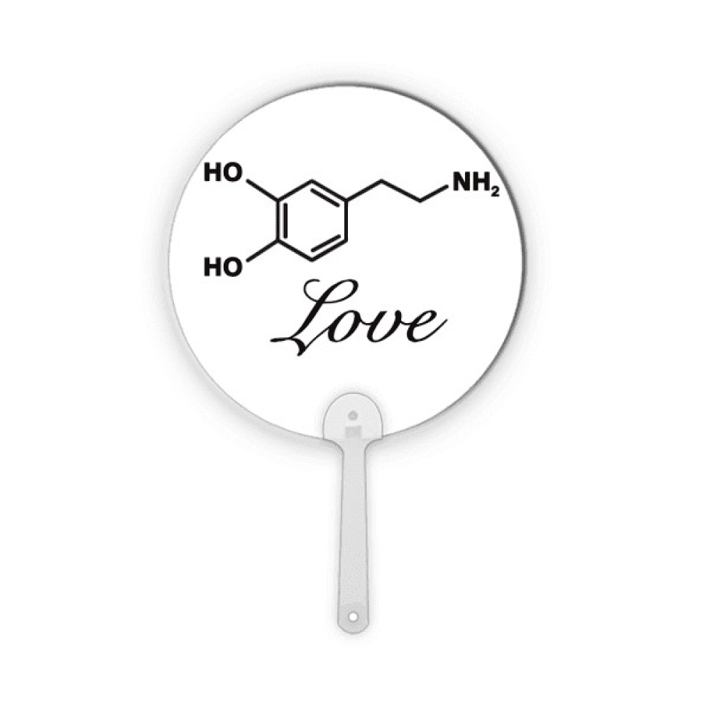 Love Couple Checal Structure Molecule Plastic Round Handheld Fan ...