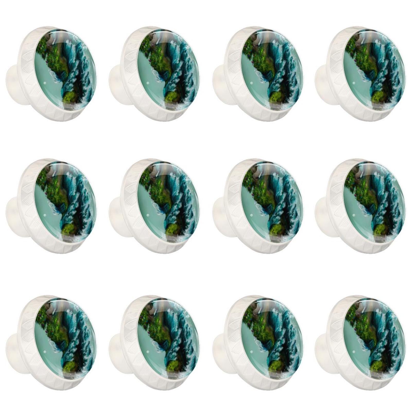 Love Couples Water Earth Hugging 12 Pcs White Round Drawer Pulls with ...