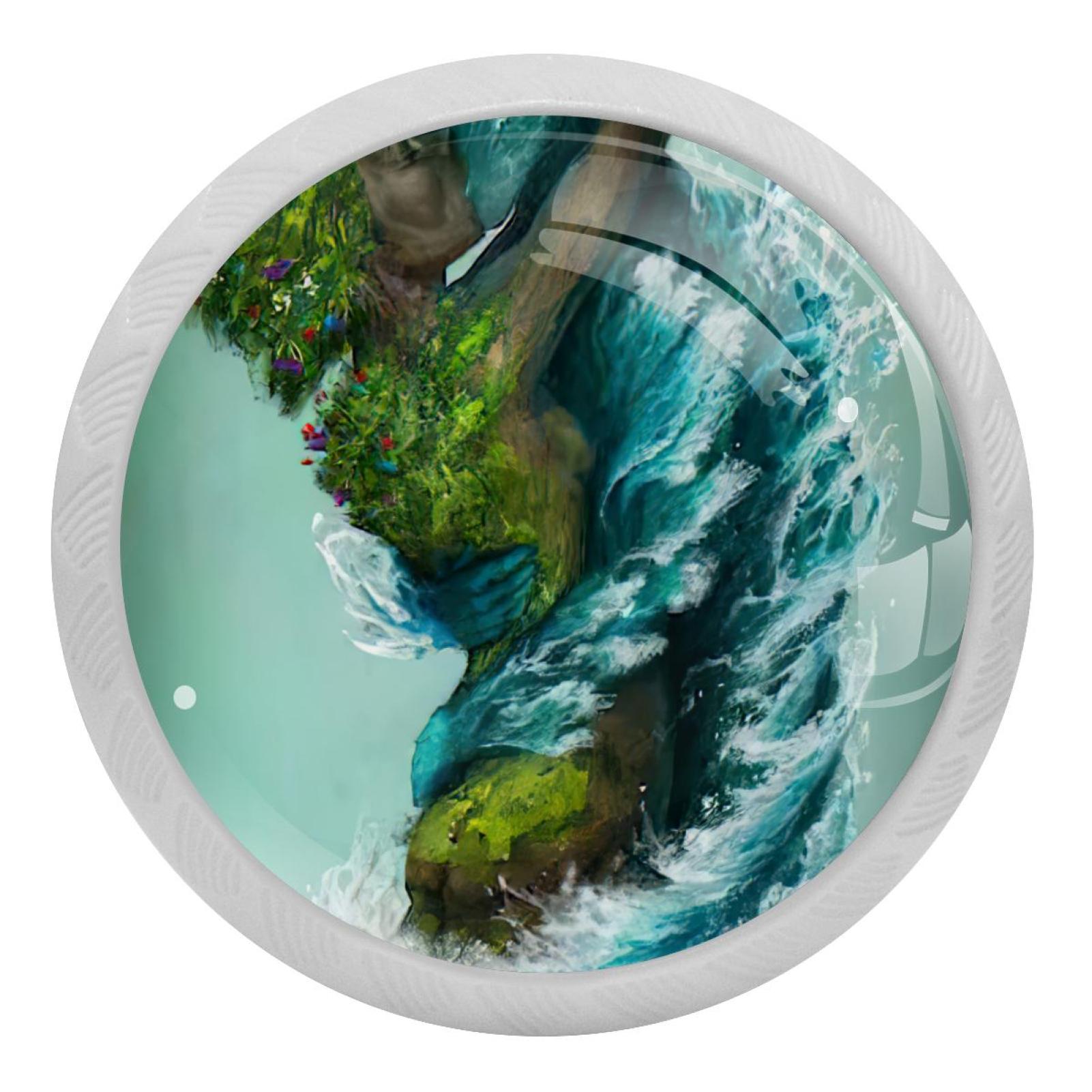 Love Couples Water Earth Hugging Pattern 4PCS Cabinet Knobs Pulls ...