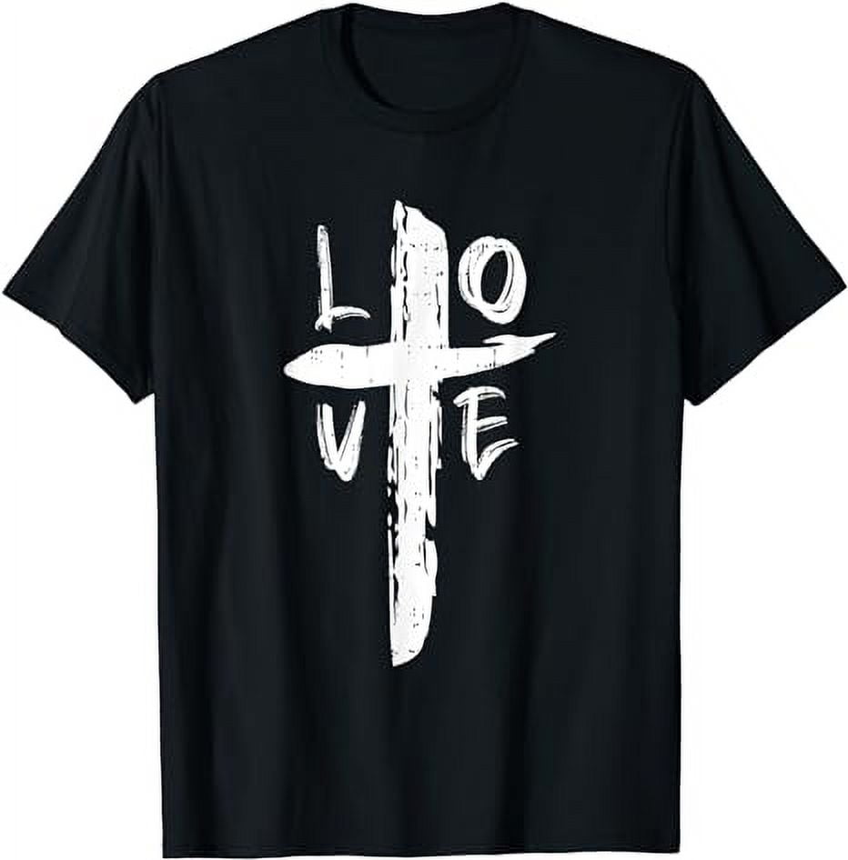 Love Cross Valentines Day Cool Religious Christian T-Shirt - Walmart.com