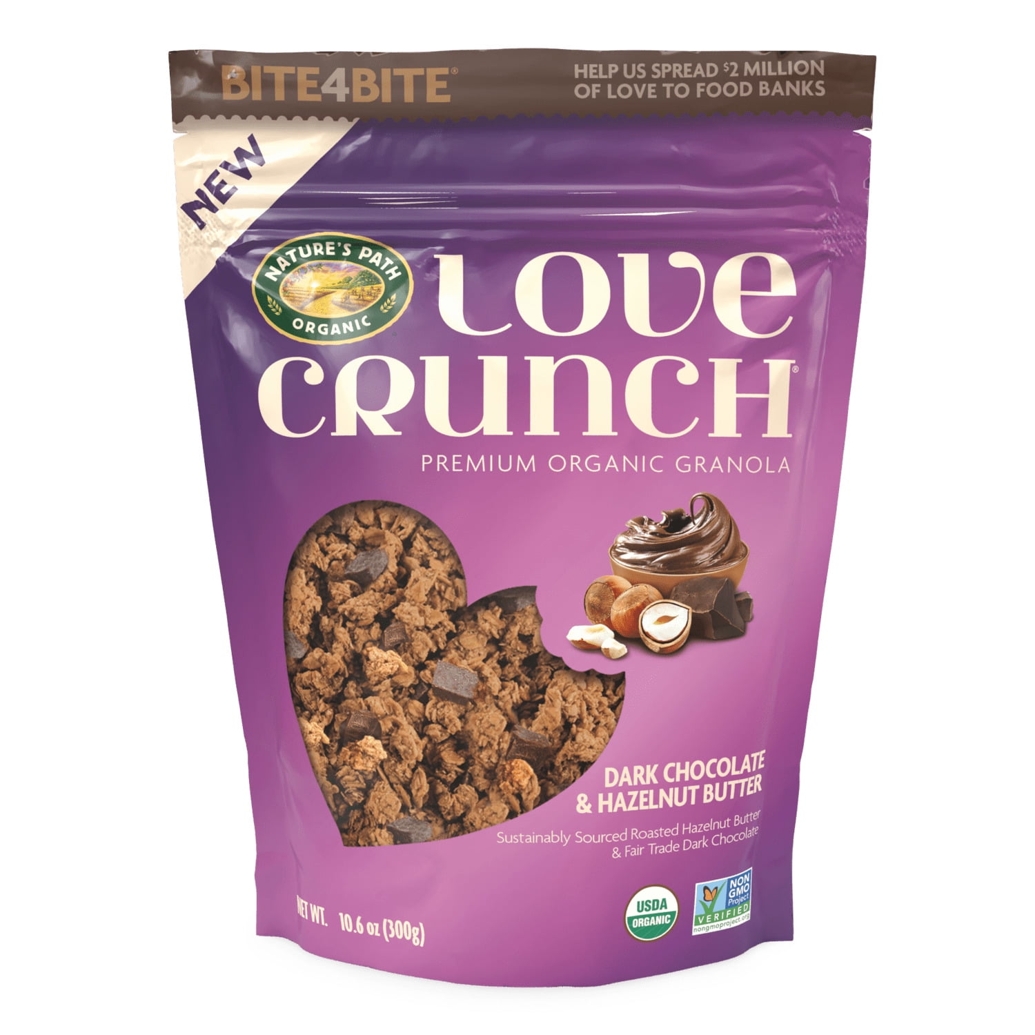 Love Crunch Vegan Non-GMO Organic Granola Cereal, Dark Chocolate and ...