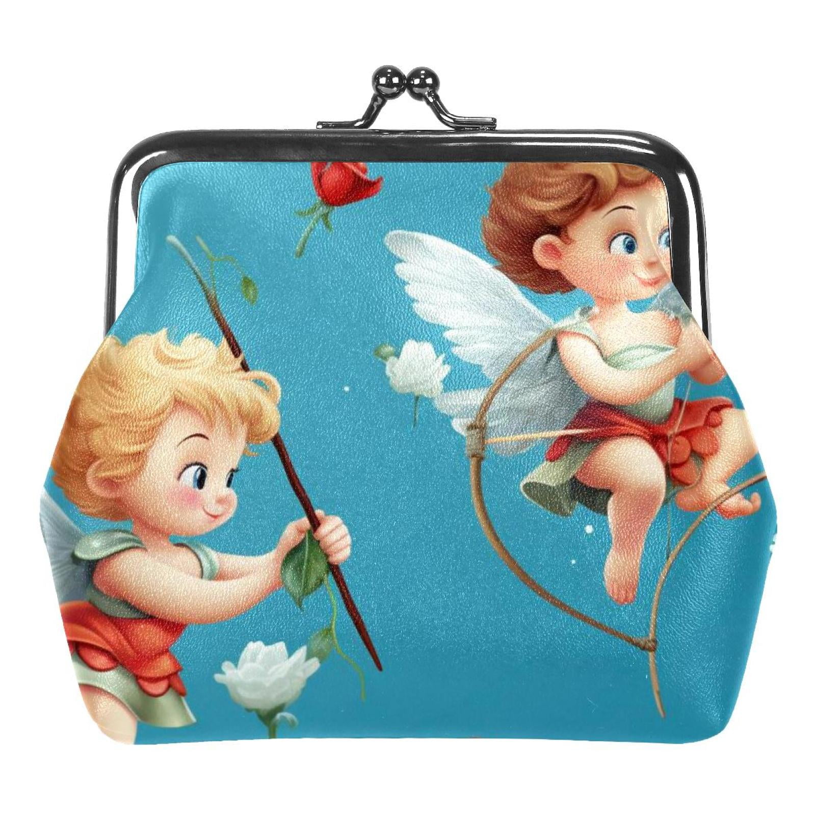 Love Cupid Heart Coin Purse Kiss Lock Change Purse Vintage Trinkets ...