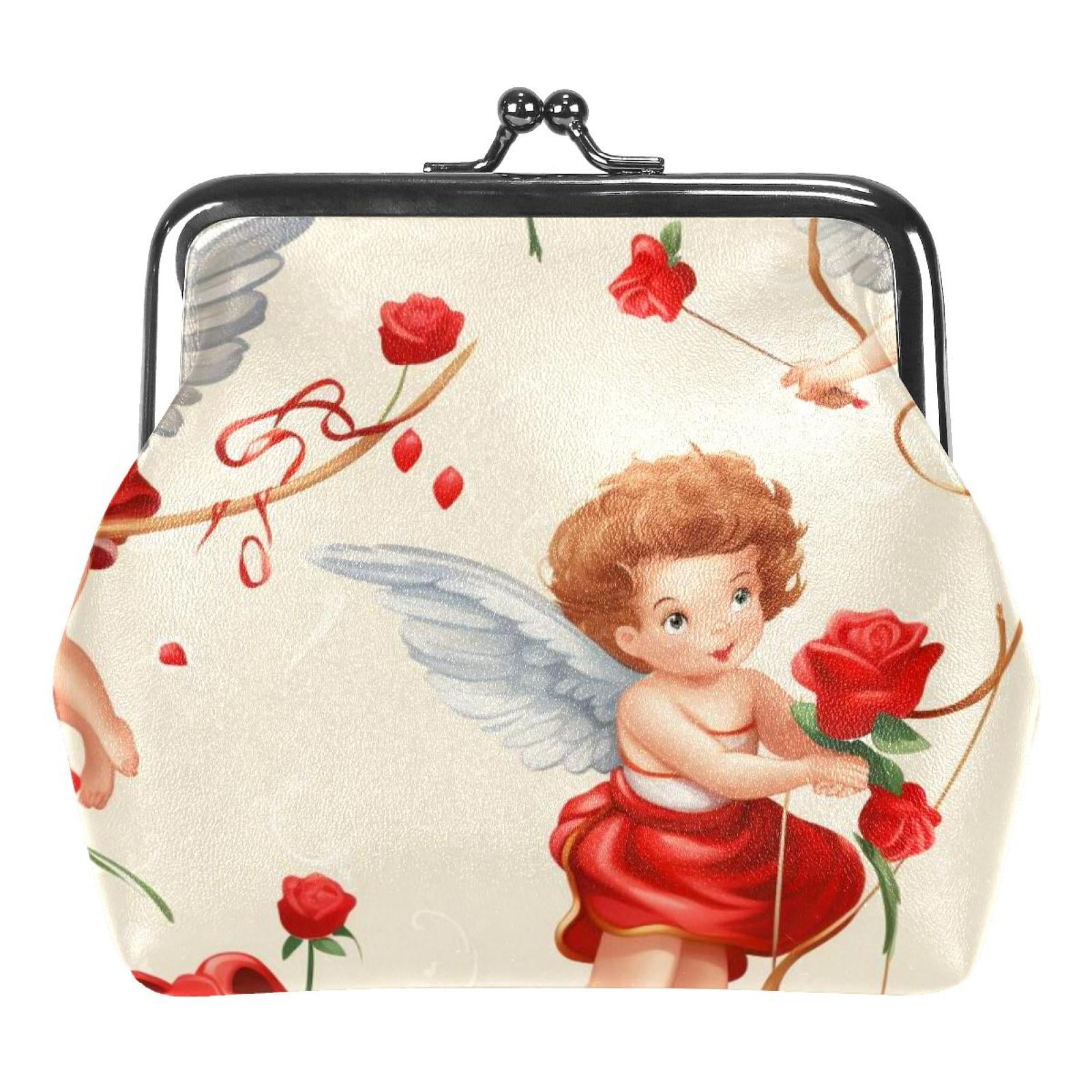 Love Cupid Heart Coin Purse Vintage Pouch Buckle Clutch Bag Kiss-Lock ...