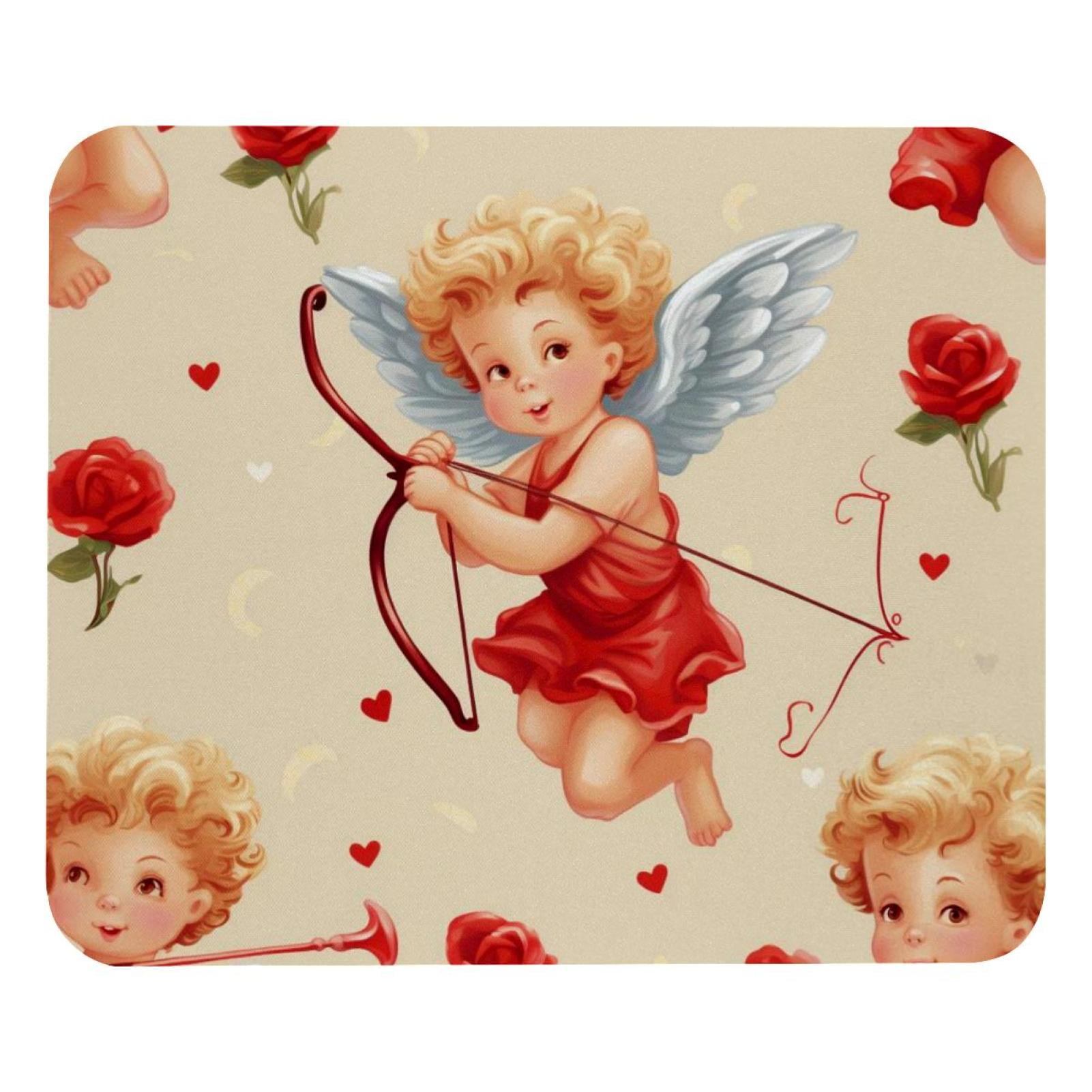 Love Cupid Heart Mouse Pad, Personality Design Rubber Base for Office ...