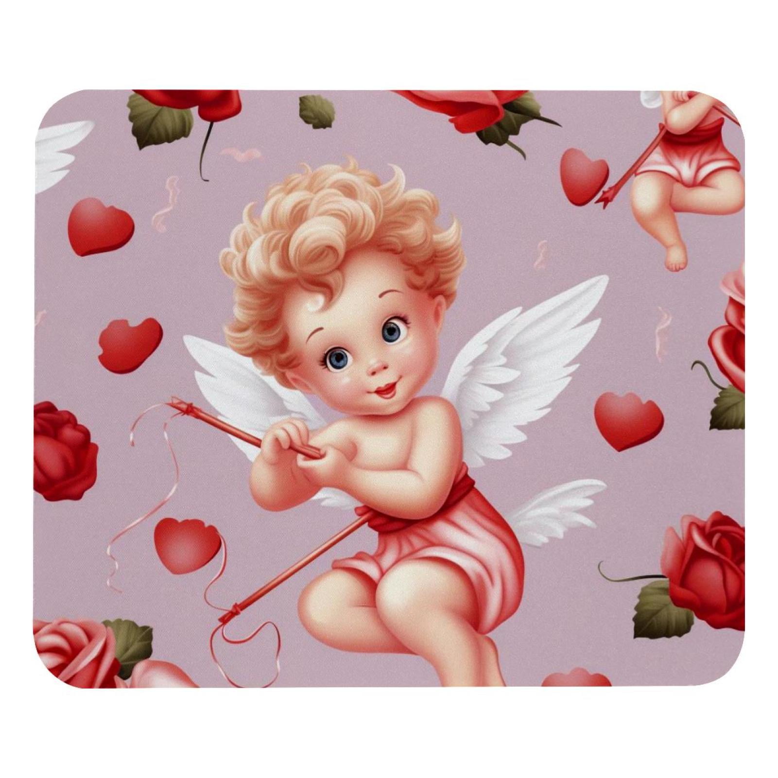 Love Cupid Heart Mouse Pad, Personality Design Rubber Base for Office ...