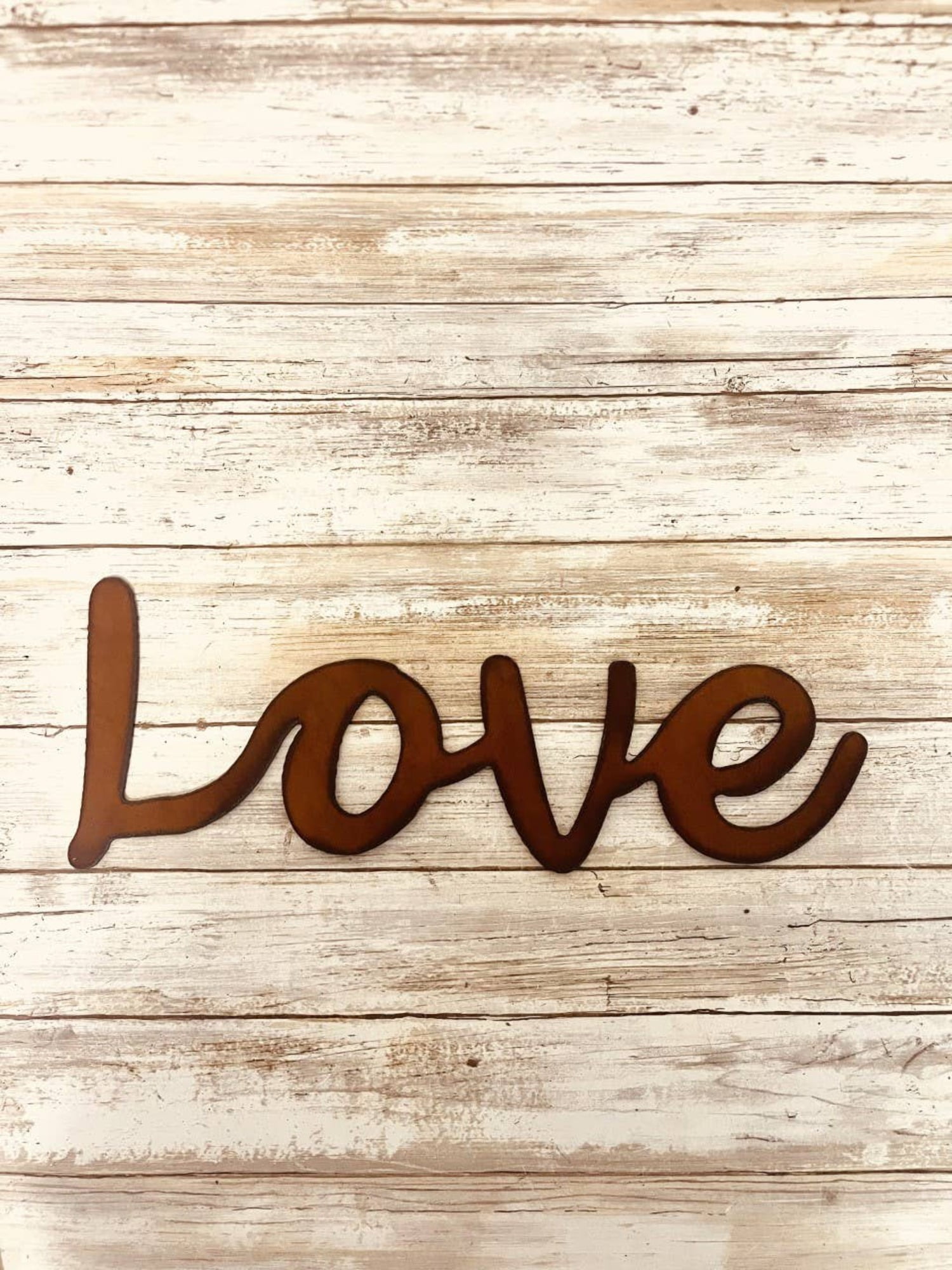 Love Cursive Sign Rustic Metal Made in The USA - Walmart.com