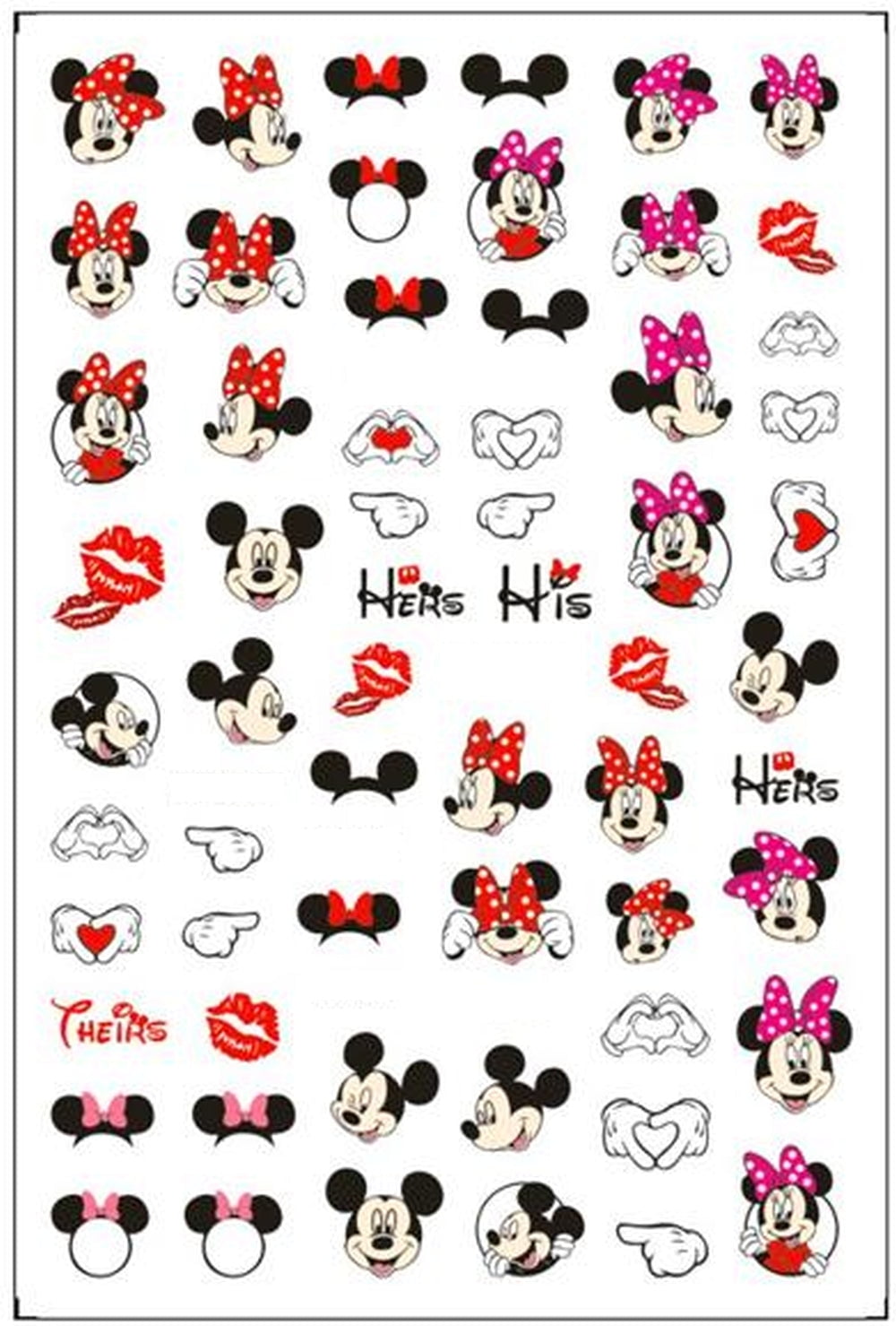 His and Hers So in Love Cute Minnie Mouse Mickey Mouse Lips Kisses Nail ...